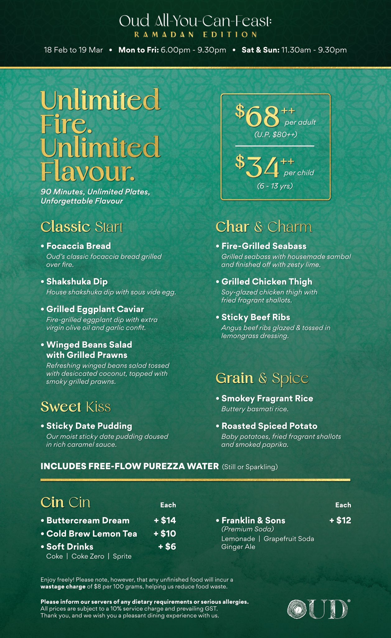 OUD Restaurant Singapore Menu for Authentic Asian Cuisine